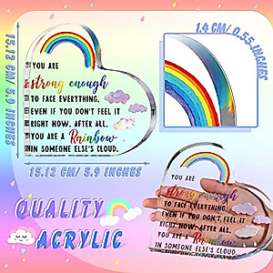 Thinking of You Gifts Friend Encouragement Cheer up Gifts Rainbow Gifts Inspirational Gifts for Women Motivational Quotes Acrylic Decor Office Positive Keepsake for Coworker Friend Daughter Mom