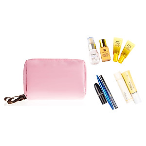 Kososuru Small Makeup Bag, Portable Waterproof Cosmetic Bag Travel Makeup Pouch for Women (Pink, Square)