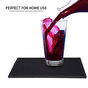 Bar Mat for Cocktail and Coffee Bar 6" x 12" Rubber Bar Service Spill Mat for Cocktail Bartender Coffee Bar or Countertop Mats Glass Drying Mat