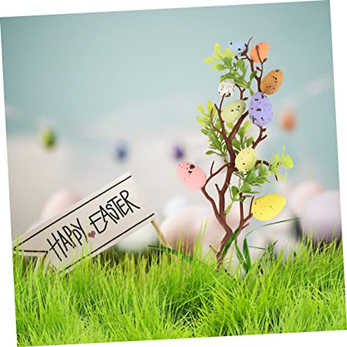 NOLITOY 1pc Easter Egg Cuttings Easter Eggs Branches Easter Cake Toppers Fake Eggs Bouquet Artificial Flowers Bouquet Easter Egg Flower Arrangement Easter Crafts Faux Plant Stems