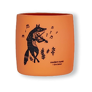 modern-twist Sip Set, Food-Grade Silicone, Waterproof, Dishwasher, Freezer Safe, Reusable Cups – Orange Fox Family, Pack of 2