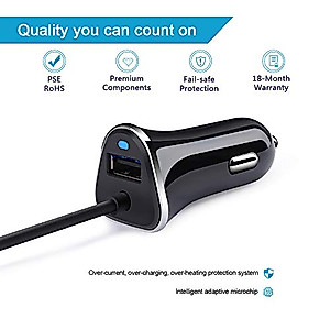 USB Type C Car Charger,Quick Charge 3.4A USB Car Adapter with 3ft Type C Charging Cable for Samsung Galaxy S23 Ultra S22 S21 S20 A10e A20 A50 A51 A52 A70 S10 S9 S8 Plus,Note 20/10,LG G8 G7 V40 V35 V60