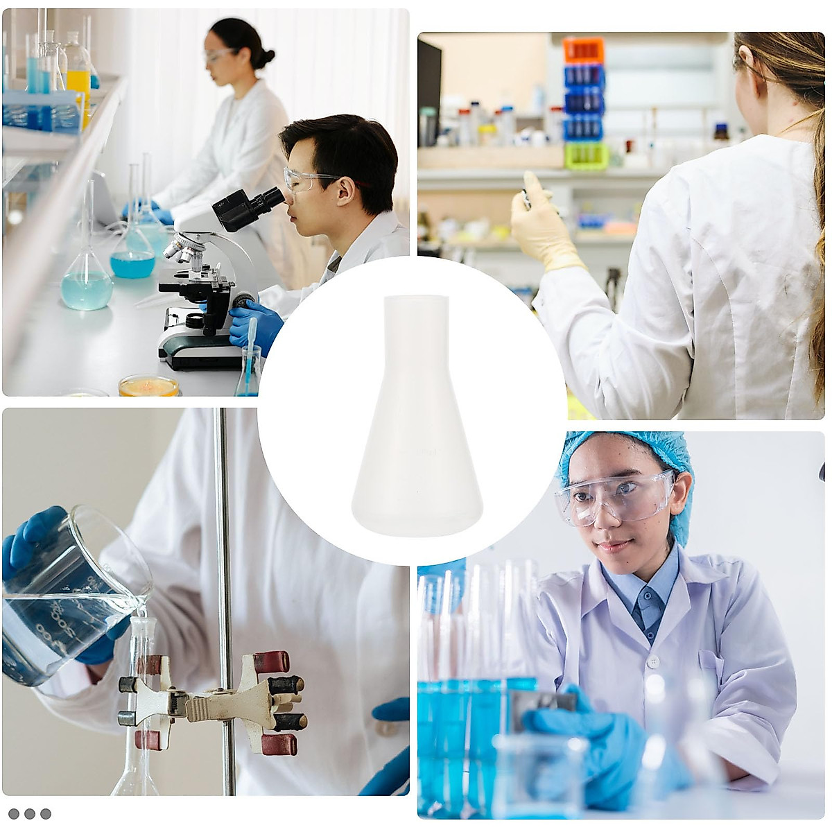 Beakers 10pcs Science Scientific Scale Erlenmeyer Flasks Laboratory Practical Plastic Lab Experiment Mouth for Jar Narrow Flask Supplies Conical Labs Experimental Glass