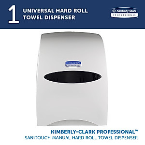 Sanitouch Hard Roll Paper Towel Dispenser (09991), Hands-Free Pull Dispensing, White
