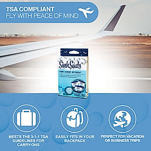 SinkSuds Laundry Detergent, Travel Size Liquid Soap, TSA Compliant, Safe For All Fabrics, 8 Packets (Packaging May Vary)