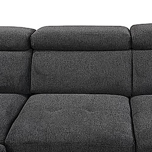 FANYE Gray Corner Sectional Sleeper Reversible Storage Chaise, Modern Convertible Practical Sofa W/Pull Out Sleep Couch Bed for Home Apartment OfficeGray U-Shaped