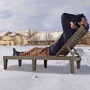 YITAHOME Chaise Outdoor Lounge Chairs with Adjustable Backrest, Multi-Functional Patio Loungers Easy Assembly & Lightweight, Waterproof Poolside Chaise Lounge with 265lbs Capacity - Taupe