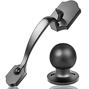 Elemake Front Door Lock - Front Door Handle Exterior/Interior Front Entry Handleset with Door Knob, Heavy Duty Keyless Entry Door Lever, Matte Black ORB Plating