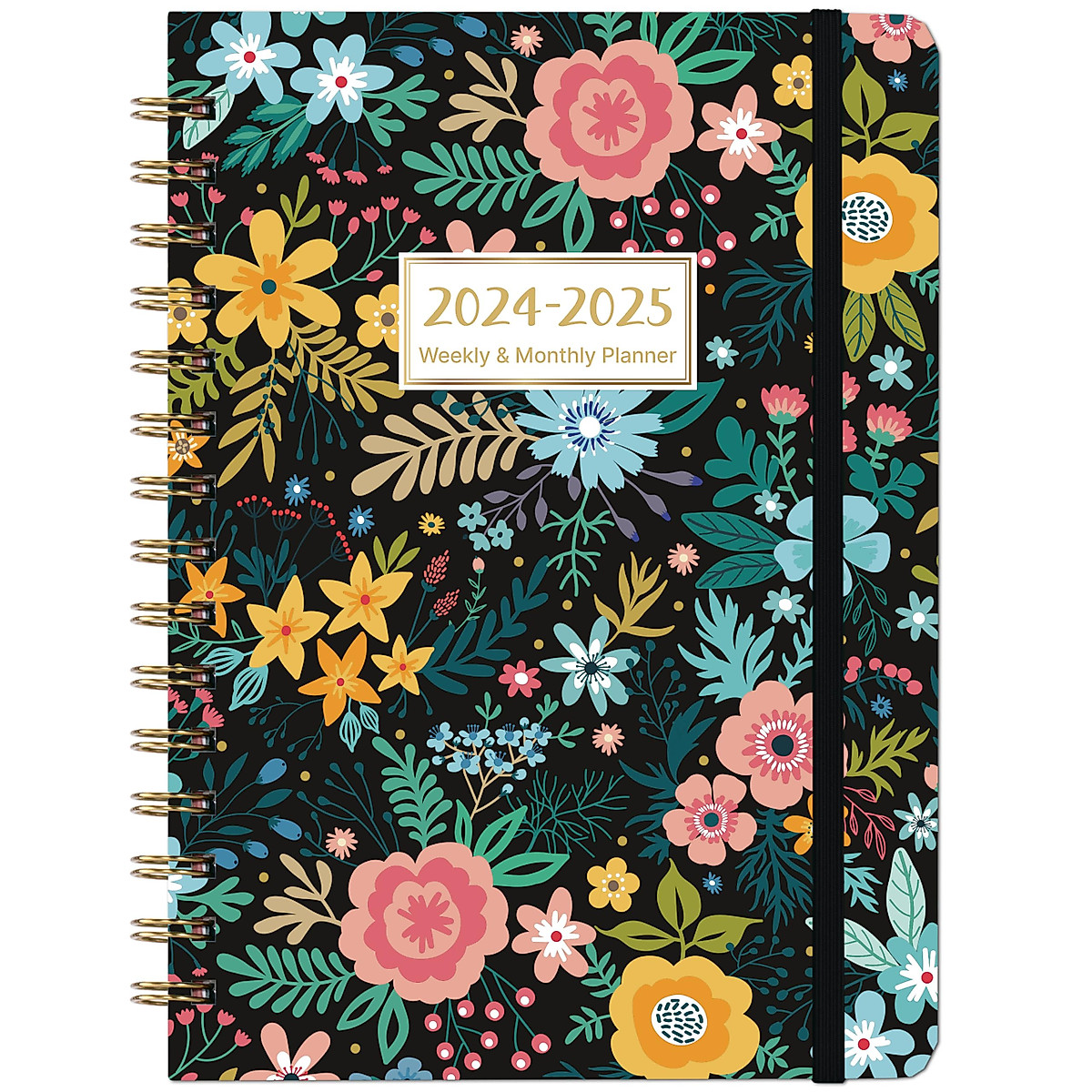 2024-2025 Planner - Planner 2024-2025, July 2024 - June 2025, Weekly & Monthly Planner with Tabs, 6.37" x 8.46", Hardcover + Inner Pocket + Thick Paper - Colorful Flower