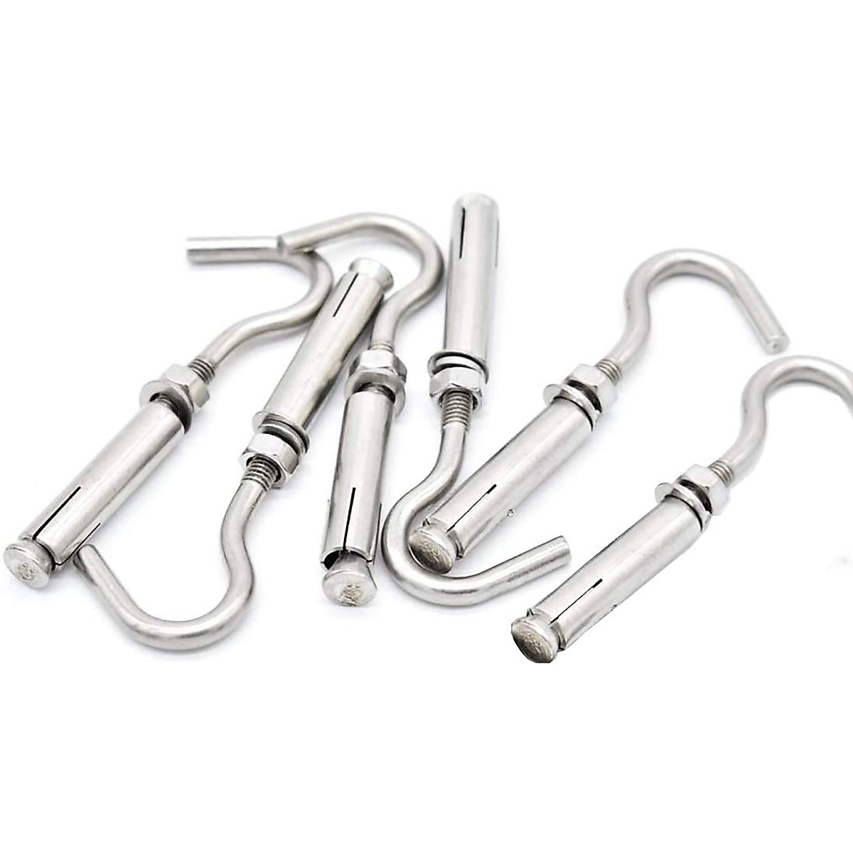 M6 Open Cup Hook Expansion Bolt Screws 304 Stainless Steel Anchor Ceiling Hook Bolts Heavy Duty Bolts 5 Pack