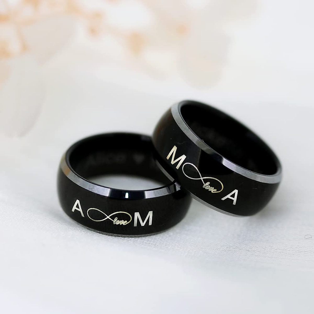 Personalized Promise Rings for Couples Infinity Love You Matching Rings for Couples Set Matching Wedding Engagement Bands for Him and Her Couples Rings Anniversary Birthday Gift for Him Her