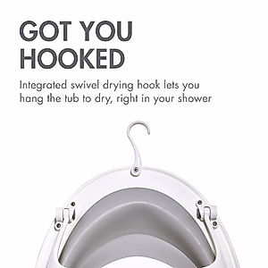 Boon Naked Collapsible Baby Bathtub - Adjustable 2-Position Collapsible Baby Bath for Travel - Recline or Sit Up for Infants and Toddlers - Baby Travel Essentials - Gray - Ages 0 to 18 Months