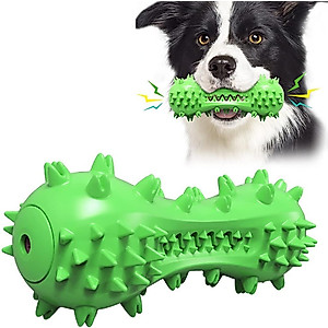 wanijaning Dog Toy, Toothbrush Dogs Chew Squeaky Toys, Durable Bones for Aggressive Chewers, Dental Oral Care for Small, Medium and Large Dogs - Green