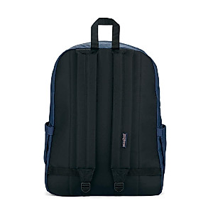 JanSport Double Break Backpack – 15-inch Padded Laptop Compartment, Dual Water Bottle Pockets, Internal Organizer, Large Main Compartment, Navy