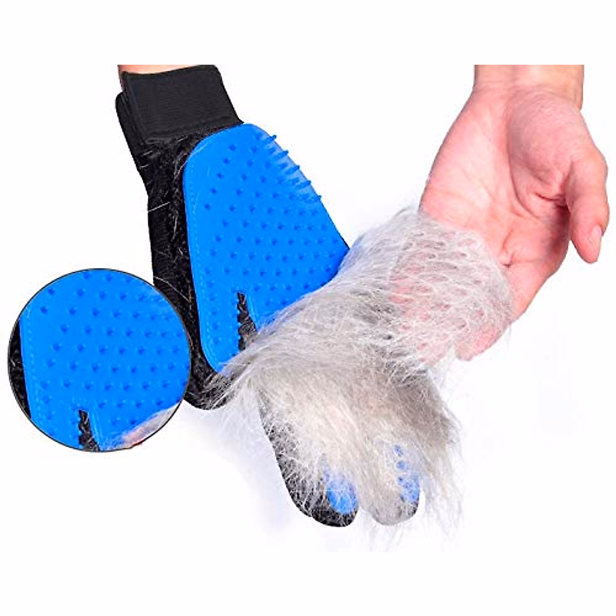 Stella-Lou Grooming Gloves Upgraded Cat & Dog Eco Friendly Silicone Hair Removal Glove - Gentle shampooing Deshedding Brush Glove - Easy Pet Hair Remover Mitt - Enhanced Five Finger Design 1 Pair