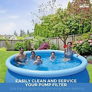 Aquatix Pro Pool Plugs 6pc Fits Intex, Bestway, Coleman & Summer Escape Above Ground Swimming Pools, Replacement Wall Plugs, Strainer Hole Plug, Filter Pump Water Stopper, Durable Drainer Plugs Black