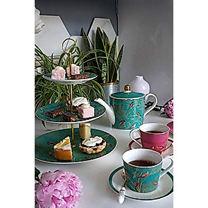 Portmeirion Sara Miller London Chelsea Cake Server | 10 Inch Wedding Cake Cutter for Cakes, Pies, and Desserts | Made of Fine Porcelain and Stainless Steel | Handwash Only