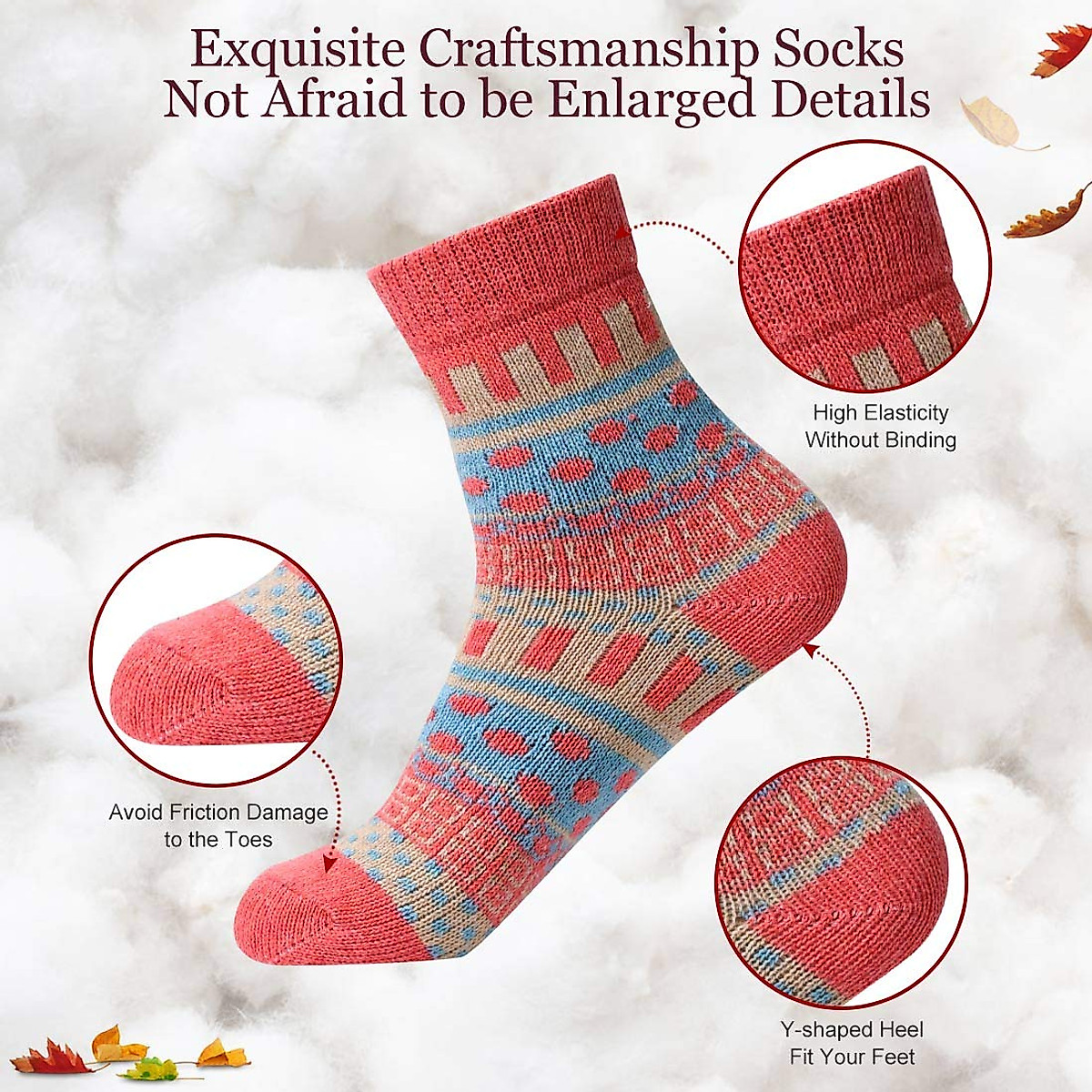 FYC Women Socks Winter - Gifts for Women - Warm Thick Soft Wool Socks Christmas Gifts Socks Cozy Crew Socks