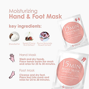 Spa Kit for Women-Korean Skincare Set Includes home spa essentials like a hair mask, hand and foot masks, eye mask, facial masks. Pamper yourself with 15 MIN PAMPER ME KIT by [NAISTURE]