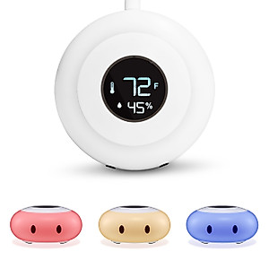 LittleHippo Kelvin Room Thermometer, Hygrometer and Color Changing Night Light - Indoor Temperature Monitor - Digital Thermostat and Humidity Gauge - Home Thermometer for Kids Bedroom or Nursery