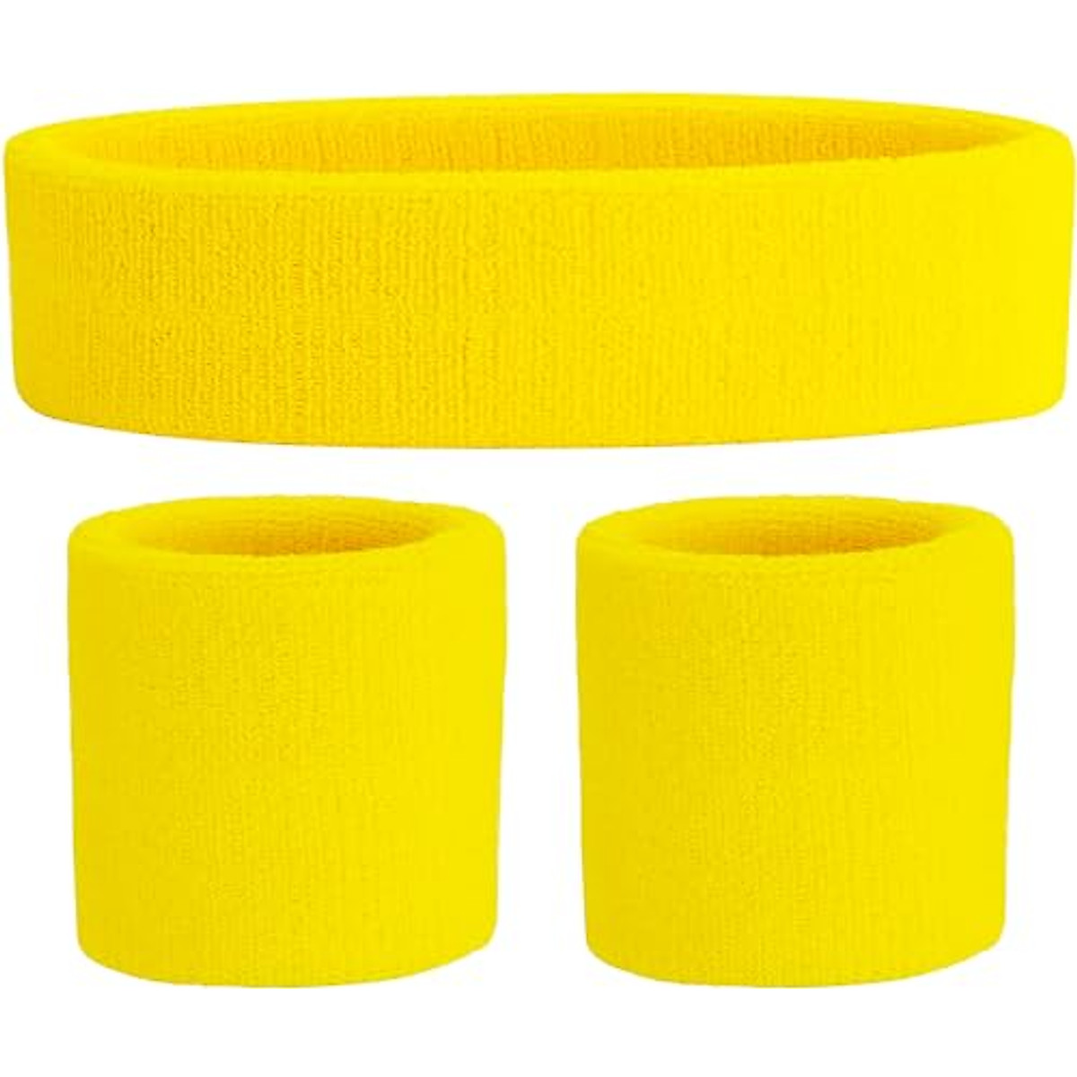80s Sweatbands Neon Sweatbands Set Includes Pink, Blue, Yellow and Green Headband and Wristbands, Sweat Bands Headbands for Women with Matching Wristbands, Sweatbands for Women for Halloween Costumes