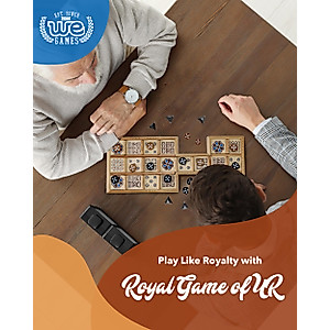 WE Games Royal Game of UR, Ancient Strategy Board Games for Adults, Solid Wood and Beautifully Designed Board with Storage Drawers, Travel Games for Adults, Table Games for 2