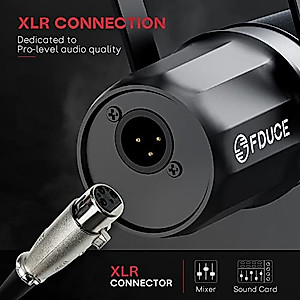 FDUCE SL40X XLR Dynamic Microphone for Vocal Recording, Podcasting, Gaming, Live Streaming&Broadcasting, All Metal Cardioid Mic, Voice-Isolating Technology -Black