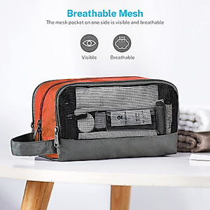 Travel Toiletry Bag Nylon, Gonex Dopp Kit Shaving Bag Toiletry Organizer Orange