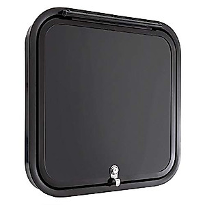 RV Baggage Door | Rounded Corners | Camper | Compartment Door | Black Fiberglass (18" H x 18" W) | Made in America