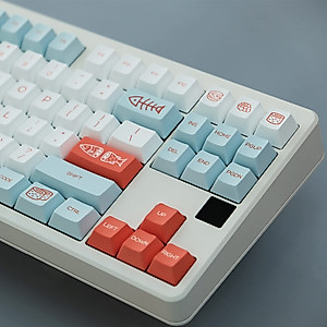 TOKEY 141 Keys Set Cherry Profile Custom Keycaps PBT Dye Sublimationfor Gateron Kailh Cherry MX Switches Mechanical Gaming Keyboards 61/87 /104/108 Keys ANSI Layout Keycaps Set (Salmon)