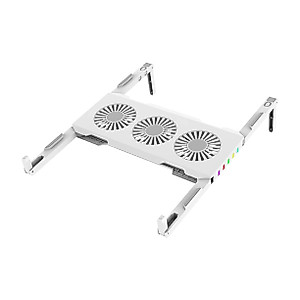 Mikikit Cooling Base Laptop Stand Holder Laptop Ventilated Support Computer Mount USB Laptop Cooler Led Laptop Stand Cooler Laptop Led Stand Laptop Cooler Stand White Cooling Pad Air Abs