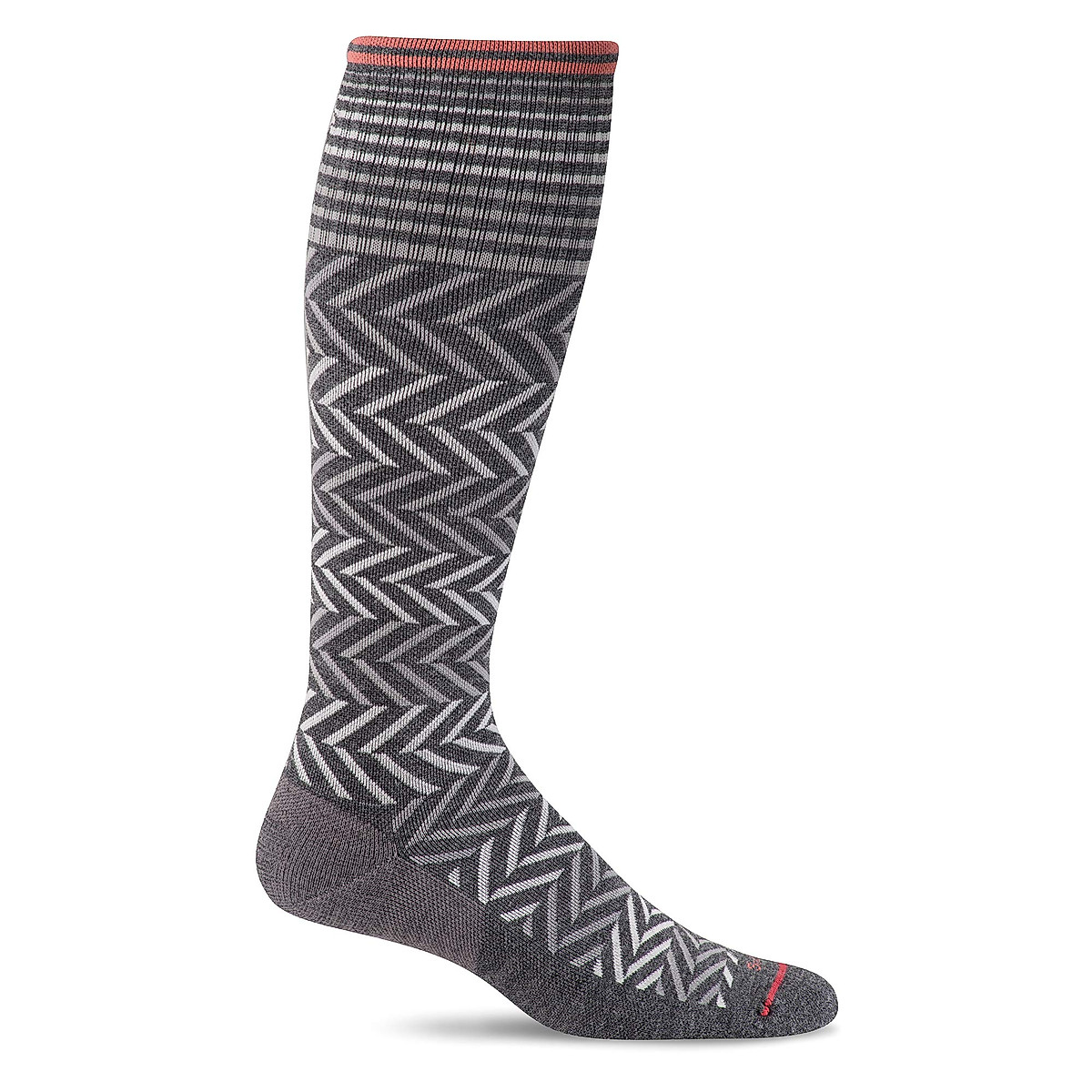 Sockwell Women's Chevron Moderate Graduated Compression Sock, Charcoal - S/M