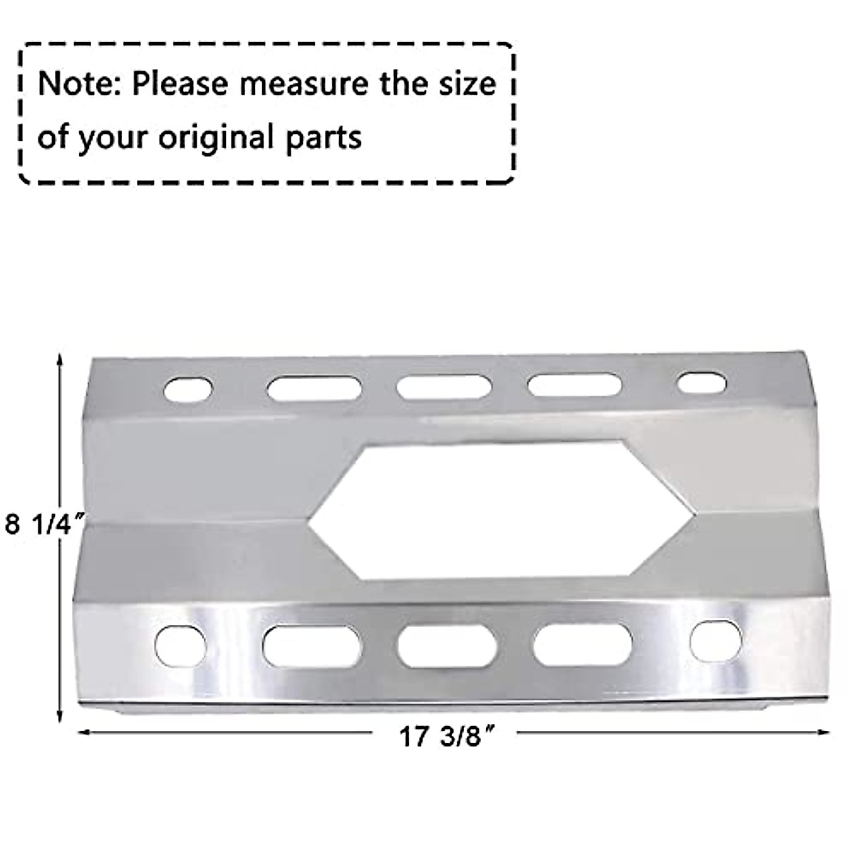 Hisencn Repair Parts for Costco Kirkland 720-0108, Nexgrill 720-0011, 720-0047-U Gas Grills, Replacement Stainless Steel Burner Tube, Heat Plate Tent, Temp Gauge Heat Indicator 22551, NGB1, NGSHP3