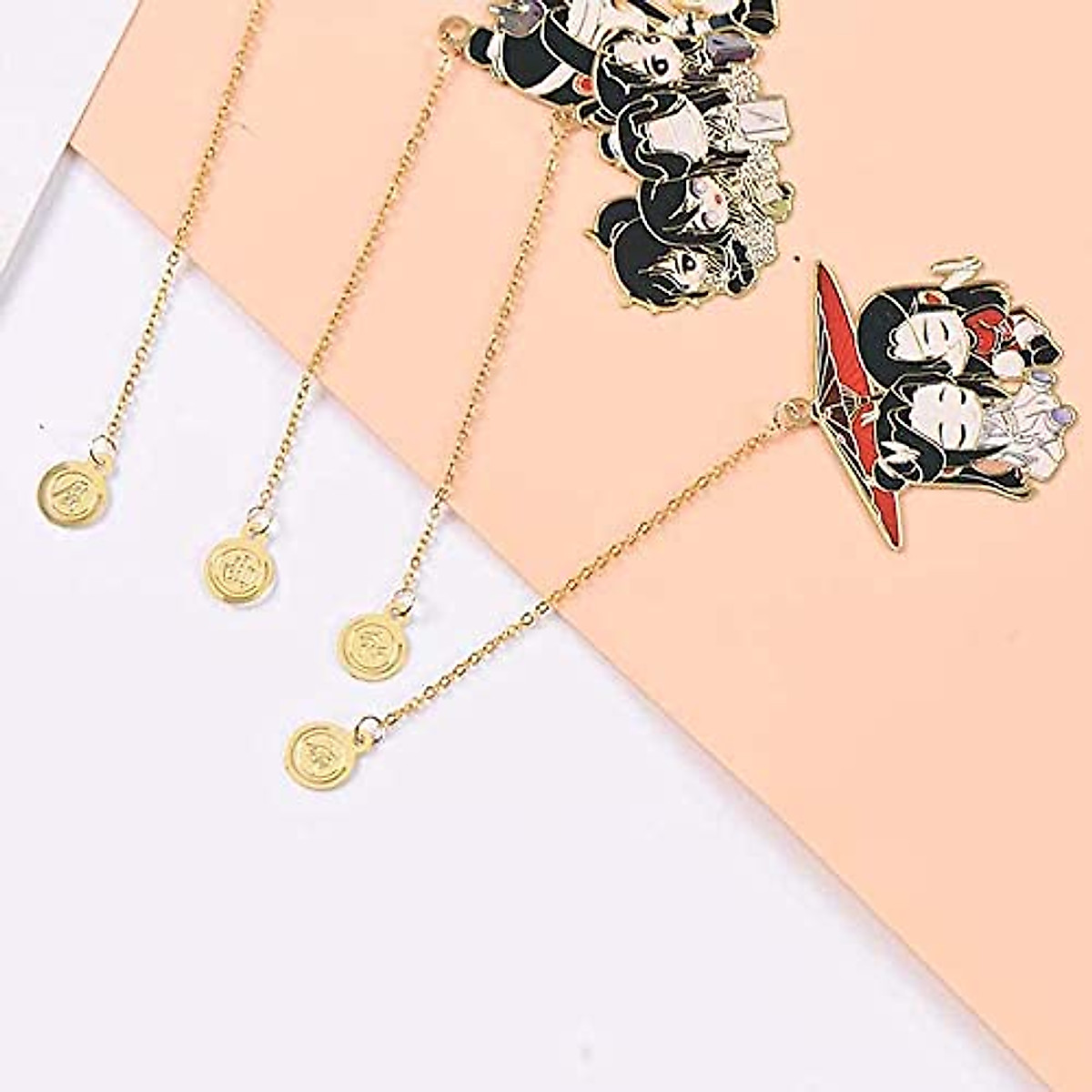 Hmango Mo Dao Zu Shi Anime Metal Bookmark,Metal Tassel Vintage Pendant Hollowing Bookmark,Gift for Book Lovers Mo Dao Zu Shi Fans (E)