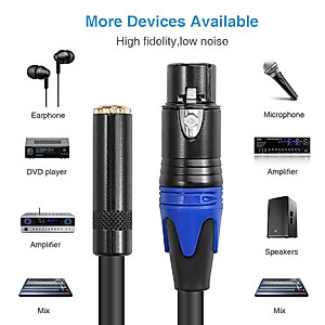 Disino Female XLR to 1/8 Stereo Cable,Balanced XLR Female to 3.5mm(1/8 inch) Female TRS Mini Jack Audio Converter Adapter Cable - 3.3 feet/1 m