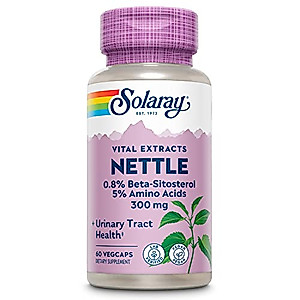SOLARAY Nettle Extract 300 mg, Healthy Urinary & Prostate Support for Men, W/ Amino Acids & Beta-Sitosterol, 60 VegCaps