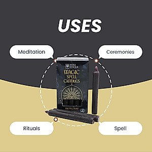 Soul Sticks Protection 4' Magic Spell Chime Taper Candles, 20 pcs - Ideal for Altar, Rituals, Ceremonies, Meditation Purple Candle for Witchcraft Supplies, Wiccan, Candles Clearance