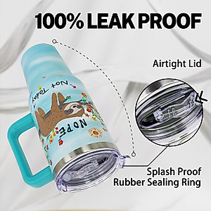 ZNYYZYBA 40 oz Tumbler with Handle and Straw Sloth Tumbler with Handle Insulated Leak Proof Travel Coffee Mug, Reusable Sloth Gift Tumblers