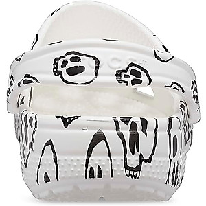 Crocs Unisex Classic Graphic Clogs, White/Black, Numeric_11 US Men
