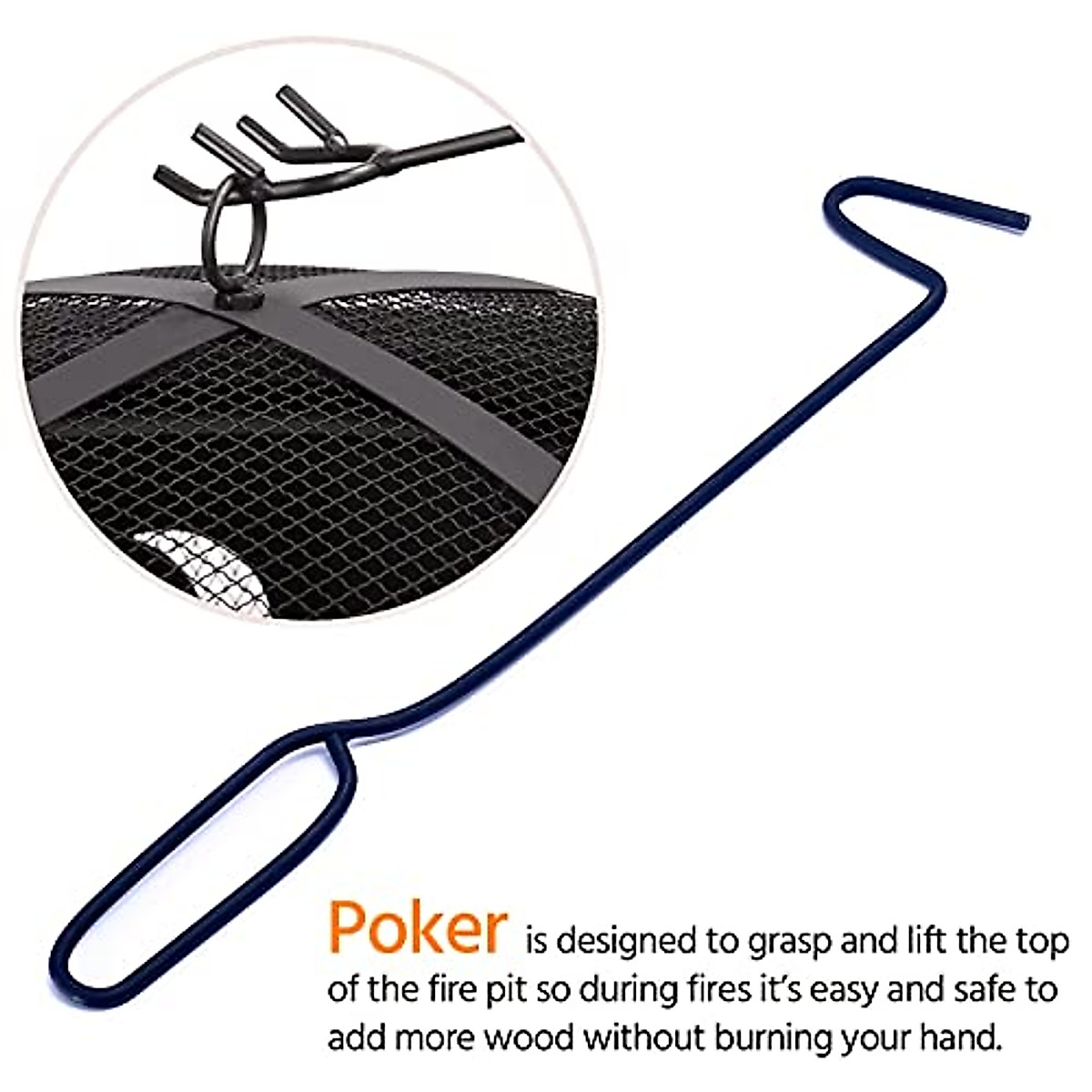 CGVOVOT Fire Pits for Outside,Fire Pit Wood Burning Round Star and Moon,Fireplace Poker,Spark Screen, for Outdoor Backyard Terrace Patio