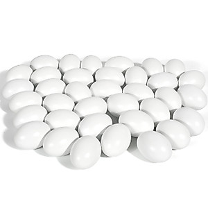 JOYIN 24 Pcs 2.36" White Easter Wood Eggs, Craft Fake Eggs, Decorating Eggs for Kids Easter DIY Paint Your Own Egg Decor, Easter Craft, Easter Basket Stuffers, Easter Eggs Hunt, School Supplies