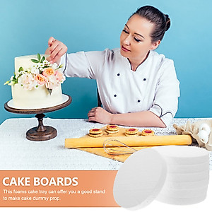 EXCEART 16pcs White Foam disc Round Foam Circles Round Cake Pans Craft Foam Circles Cake Making Training Supplies Craft DIY Foams DIY Foam Circle Foams Cake Tray Christmas Fudge Child