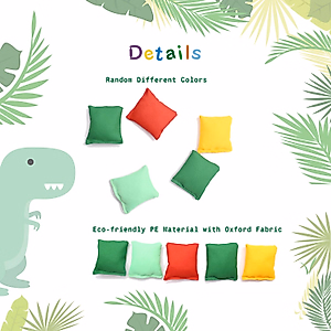 Dinosaur Toss Games Banner, Realistic Dino Party Cornhole Game with 5 Bean Bags for Kids Boys Birthday Outdoor Games Family Gathering Party Supplies