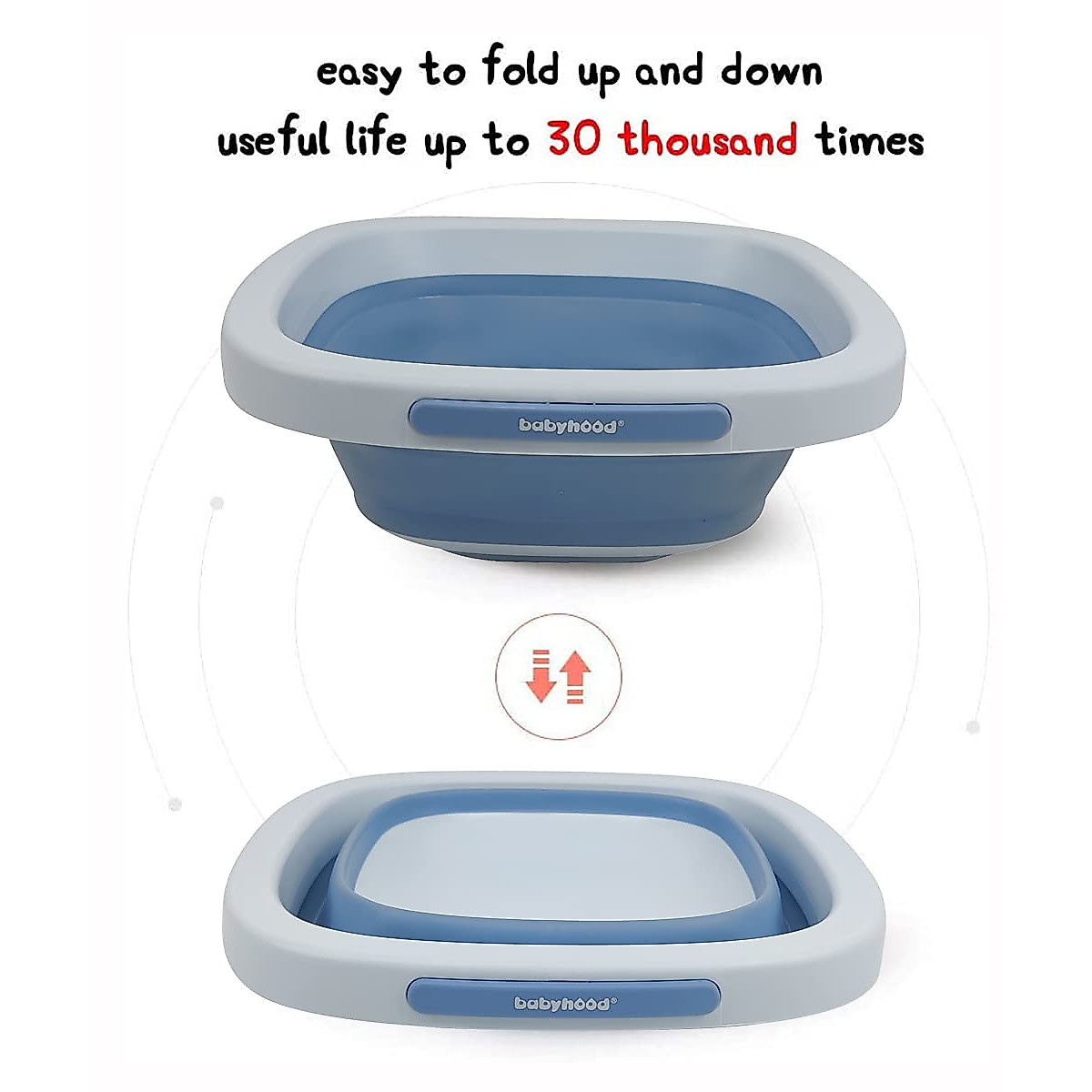 Babyhood Multi-Purpose Collapsible Wash Basin for Kids and Babies, Lightweight Portable Folding Basin for Washing Baby Bottles and Breast Pump Parts and Home Kitchen Outdoor Camping Use (2021blue)