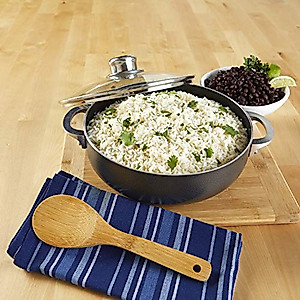 IMUSA USA 6.9Qt Nonstick Charcoal Hammered Caldero (Dutch Oven) with Glass Lid and Steam Vent