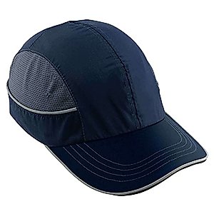 Ergodyne Safety Bump Cap, Baseball Hat Style, Comfortable Head Protection, Long Brim, Skullerz 8950, Navy Blue, Long