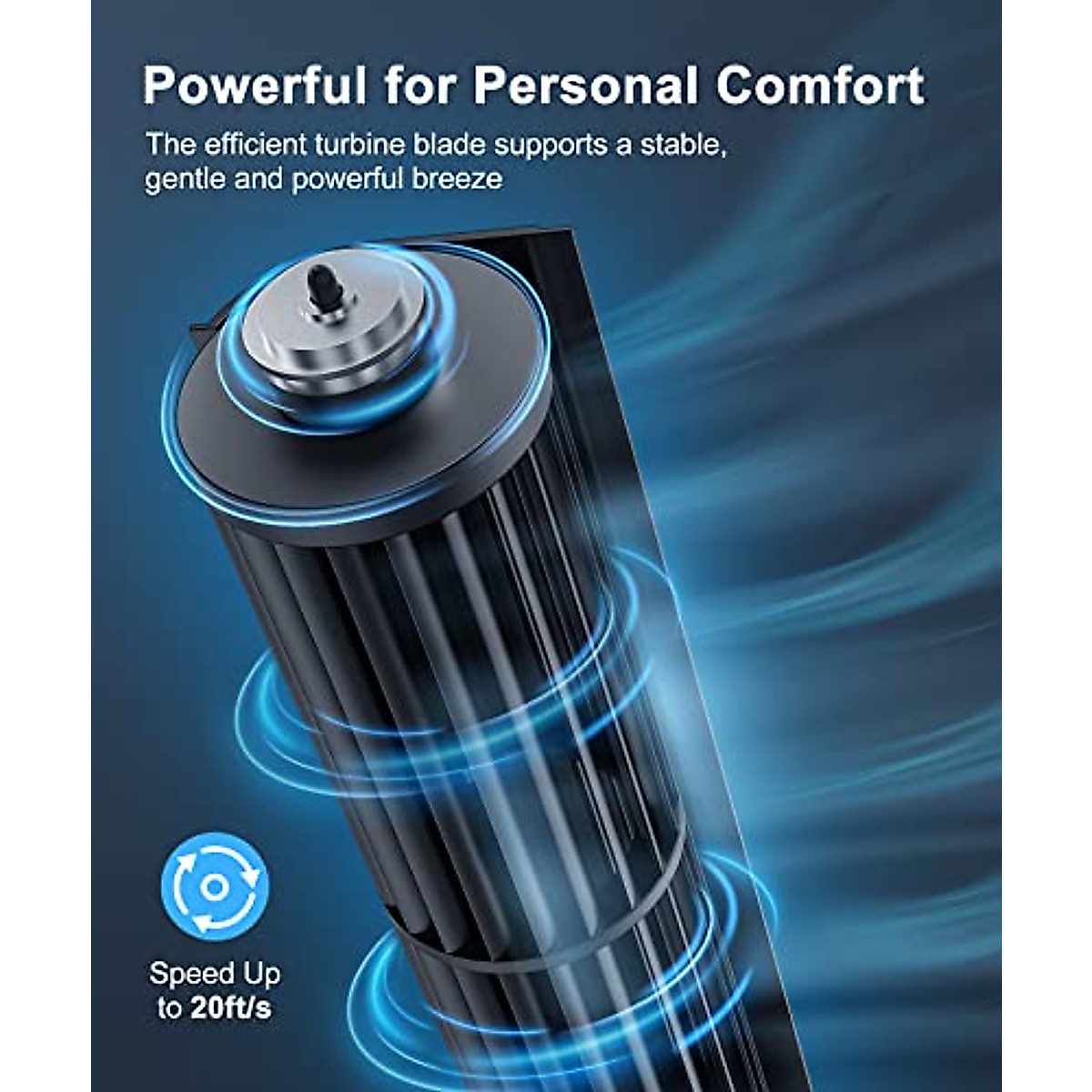 Cofeow Tower Fan for Bedroom, 20ft/s Quiet Cooling Fan, 70° Oscillating Floor Fan with Remote,Led Display,3 Speed Options,4 Modes,12Timer,13“ Bladeless Portable Table Fan for Bedroom Office Home Desk Black