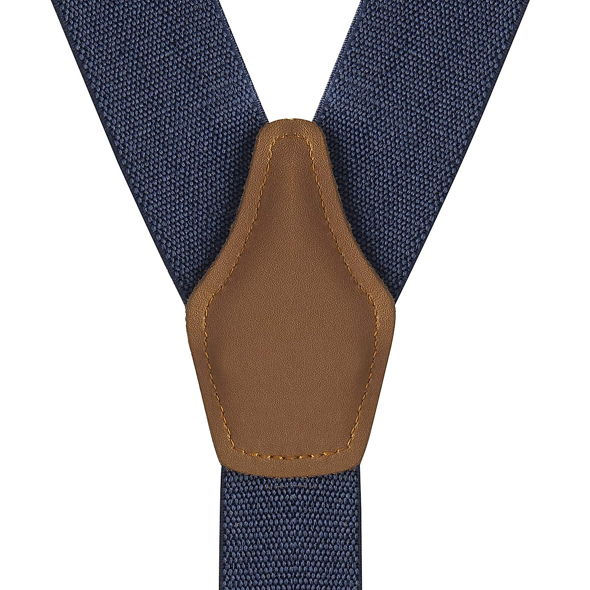 Buyless Fashion Suspenders For Men - 48" Adjustable Straps 1 1/4" - Y Back With Clips And Buttons - 5120-Navy