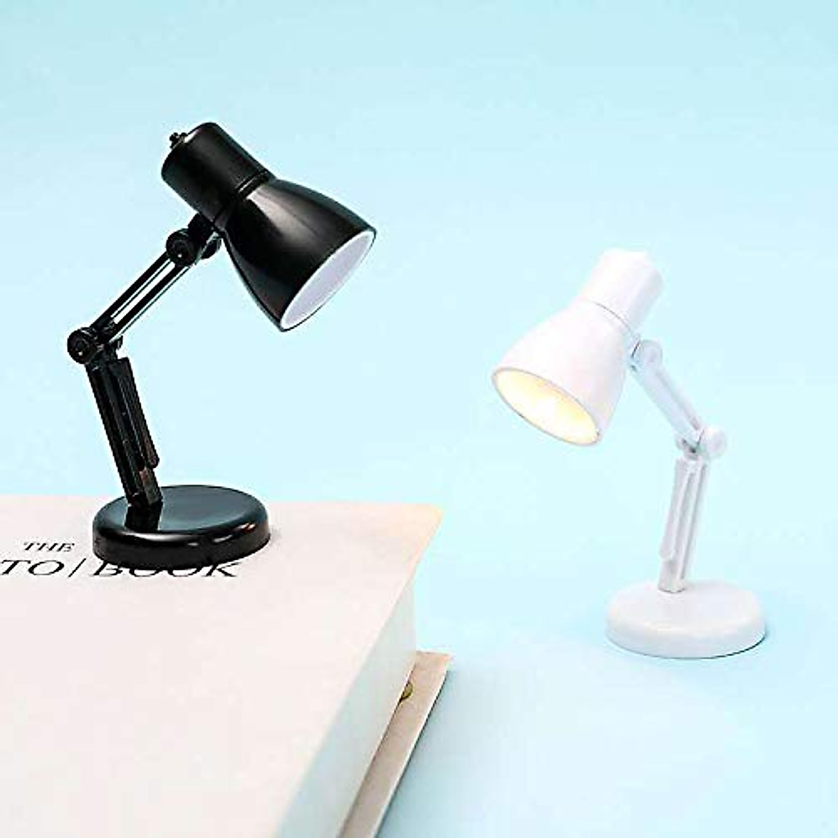 Yiwu Ruizhen Mini Book lamp,Mini Desk Light,Bedroom Small Night lamp, Warm Light,Eye Protection Battery-Operated (3 pcs LR41),Compact Portable lamp,Eye-Caring(White)