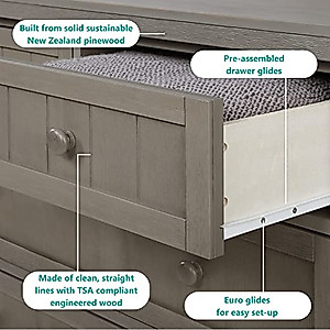 Dream On Me Maple Double Dresser I Kids Bedroom Dresser I Four Drawers Dresser I Farmhouse Modern, Oak Grey